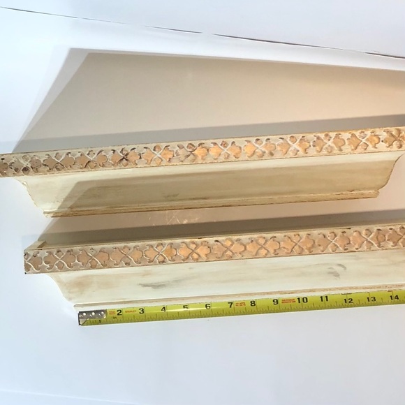 Wall Decor | Two Displays Wall Shelfs In Ivory With Gold Accent | Poshmark